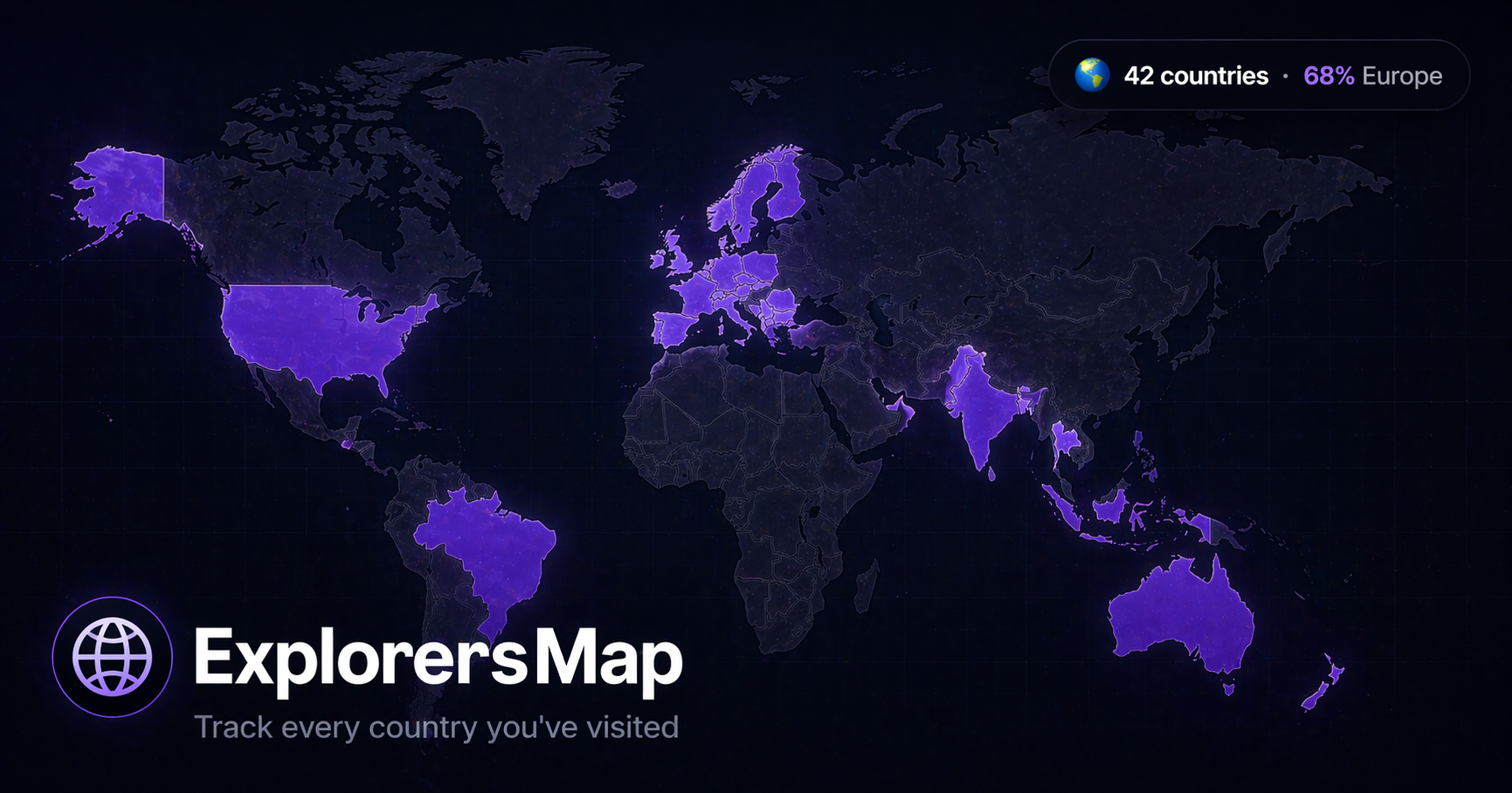 ExplorersMap — Countries Visited Map & World Completion Tracker